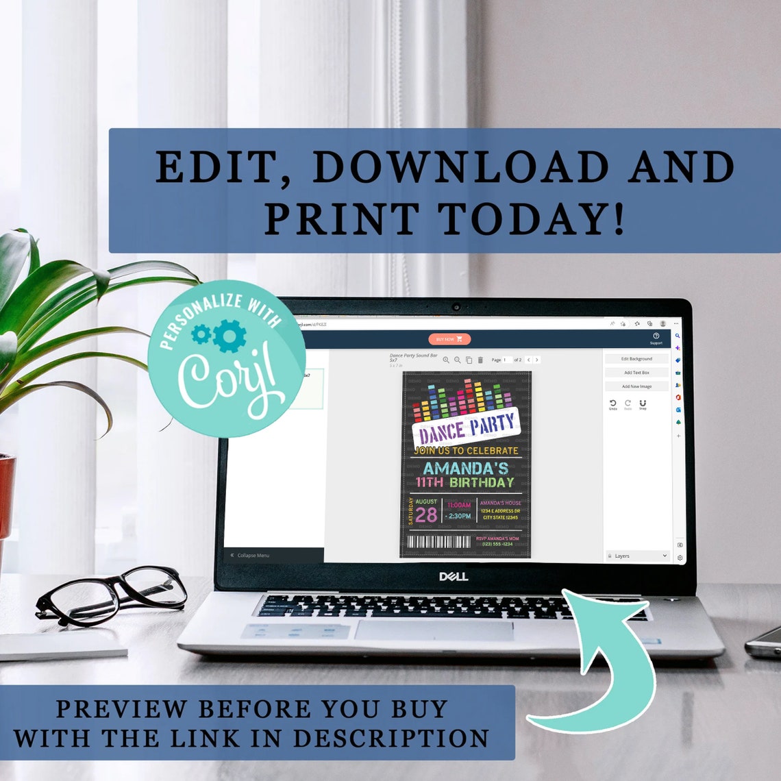 Dance Pass Party Birthday Invitation Printable Digital VIP - Etsy