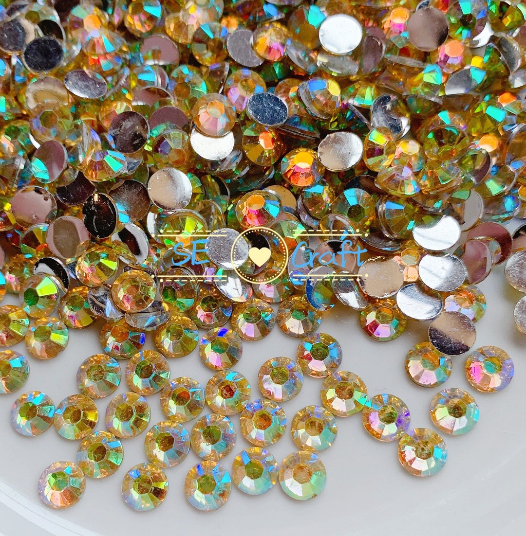 200 PCS 3 4 5mm Round AB Yellow Crystal Flatback Rhinestone - Etsy France