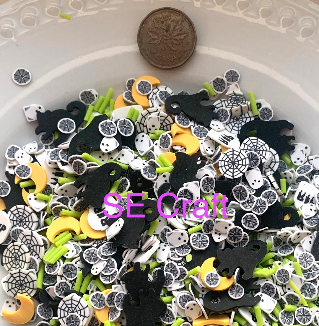 6g 15G 30 100g Halloween Ghost Black Cat Spider Web Fimo Slice - Etsy