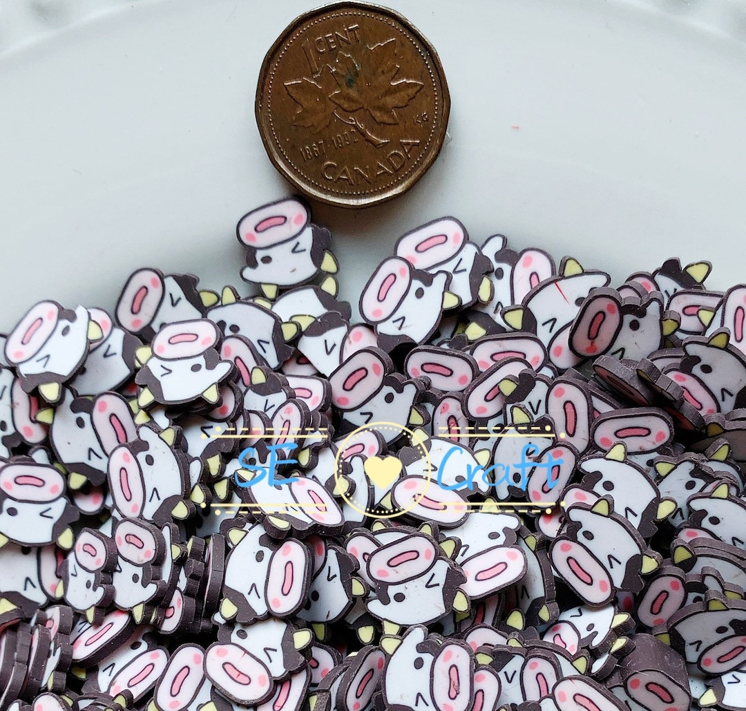 6g 15G 30 100g Large Cute Cow Kawaii Slices Polymer Fimo Slice Decoden ...