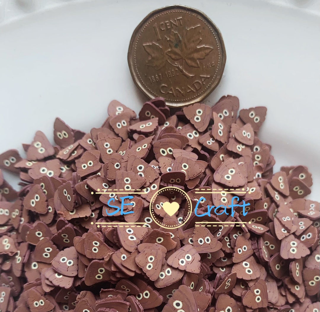 Poop Emoji Funny Fimo Slice Fake Sprinkles Decoden Polymer Clay Slice ...