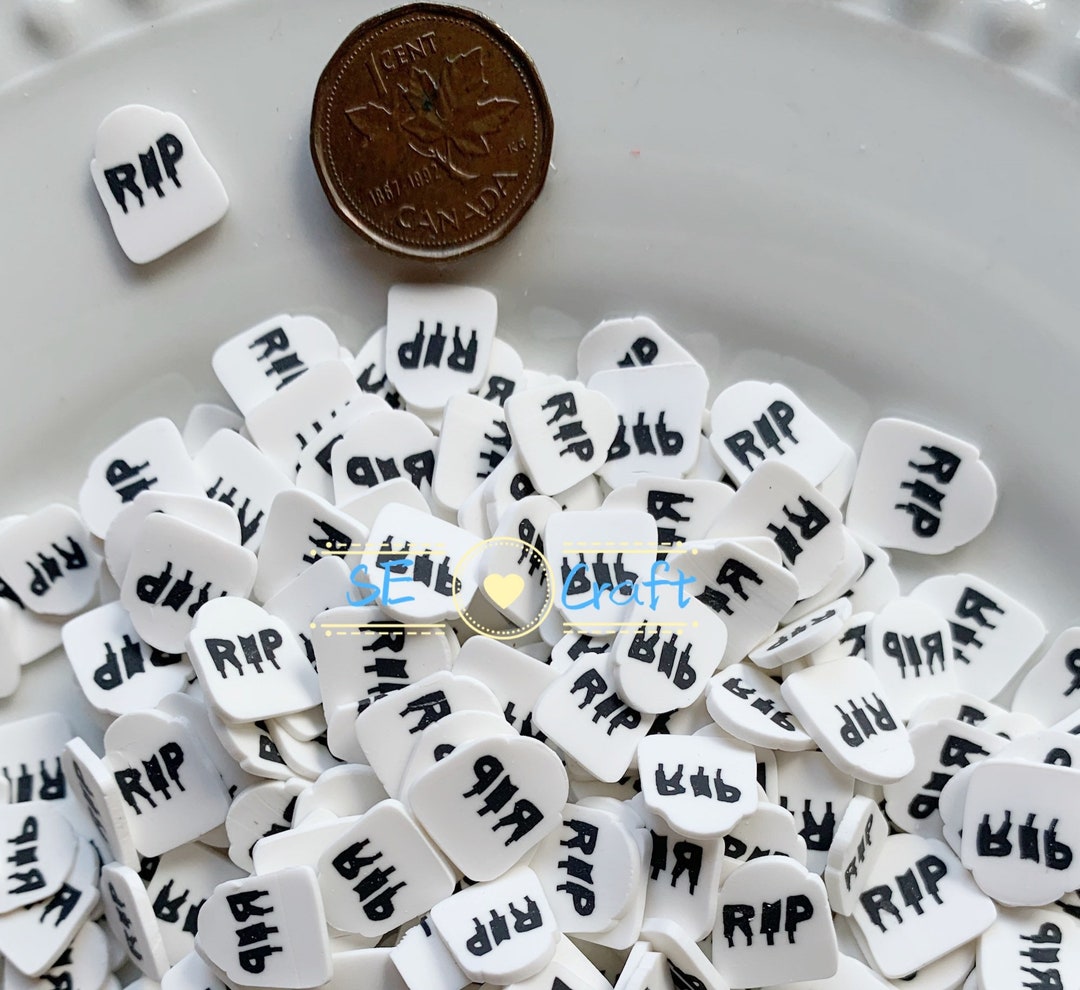 Large or Small RIP Tombstone Gravestone Halloween Fimo Slice Sprinkles ...