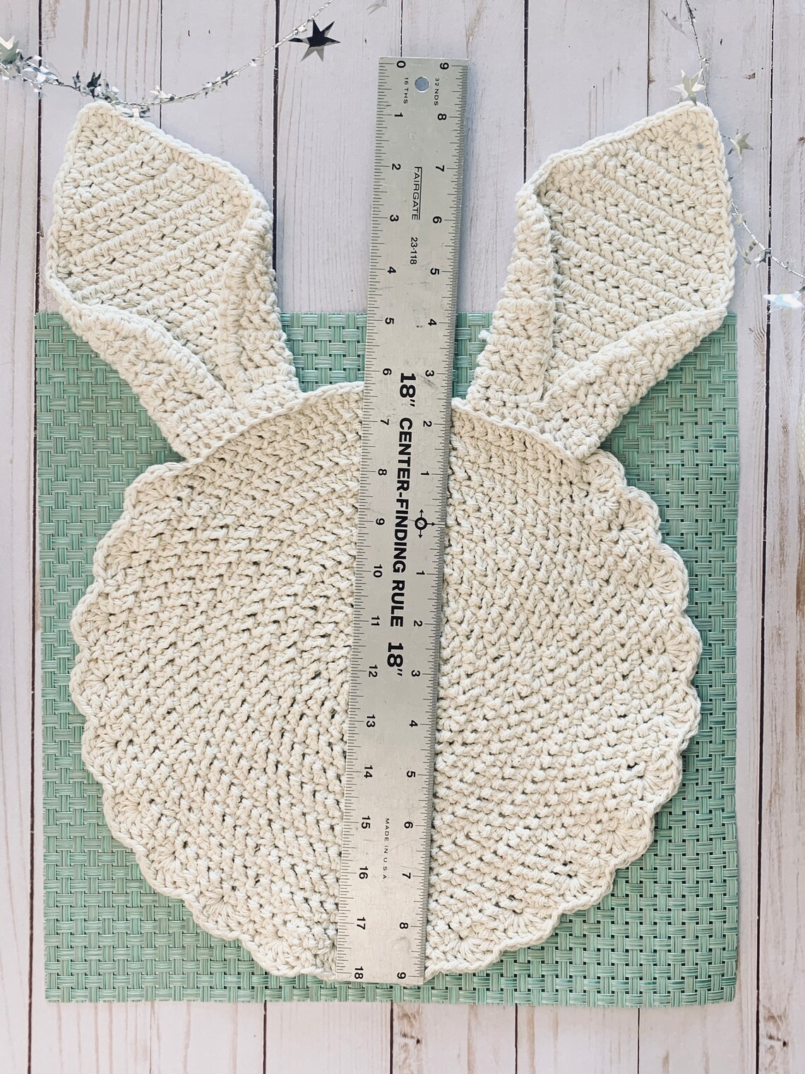 Bunny Ears Placemat Cotton Easter Crochet Pattern, Rabbit, Round Table ...