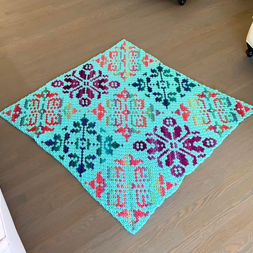 Gingham / Check Corner to Corner C2C Blanket Crochet | Etsy