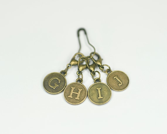 Crochet Stitch Marker WIP Letter Project Hook Minder G H I - Etsy