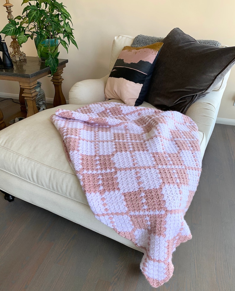 Argyle Corner to Corner C2C Afghan Crochet Pattern and - Etsy