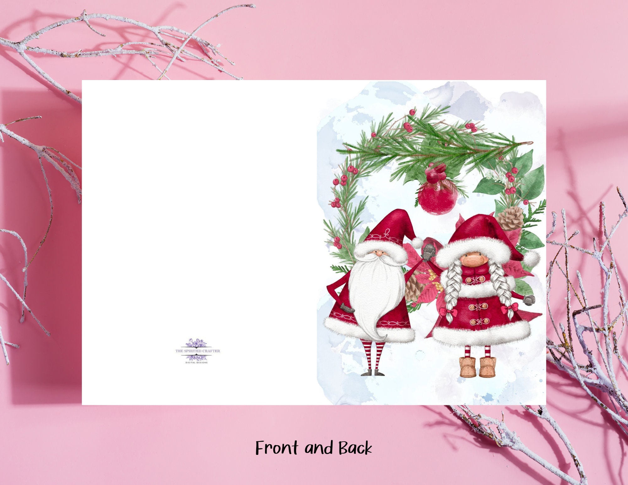 Printable Santa Card Downloadable Santa and Mrs. Claus Card - Etsy