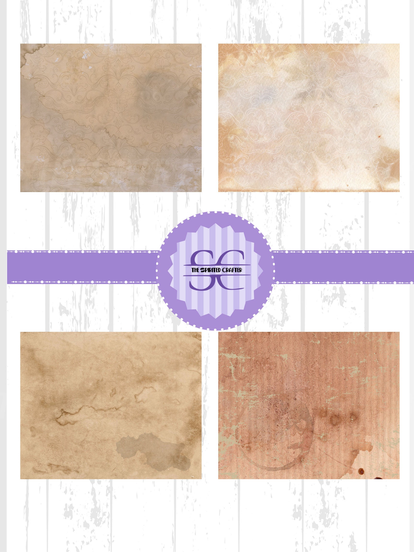 Coffee Dyed Papers, Old Paper Junk Journal Printable, Neutral, Backing ...