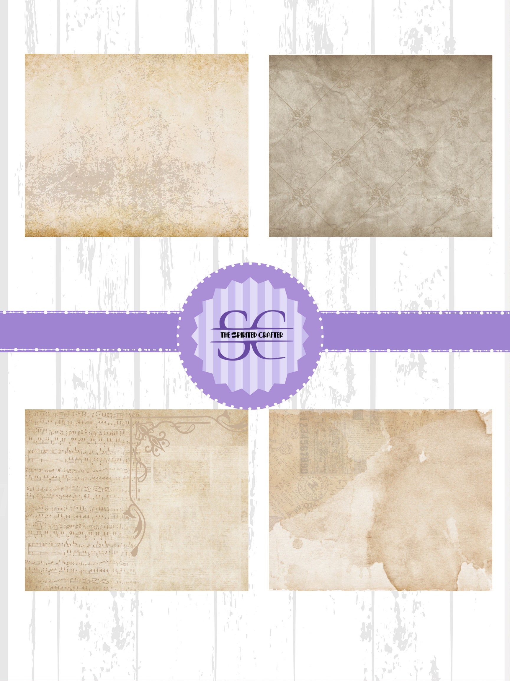 Coffee Dyed Papers, Old Paper Junk Journal Printable, Neutral, Backing ...