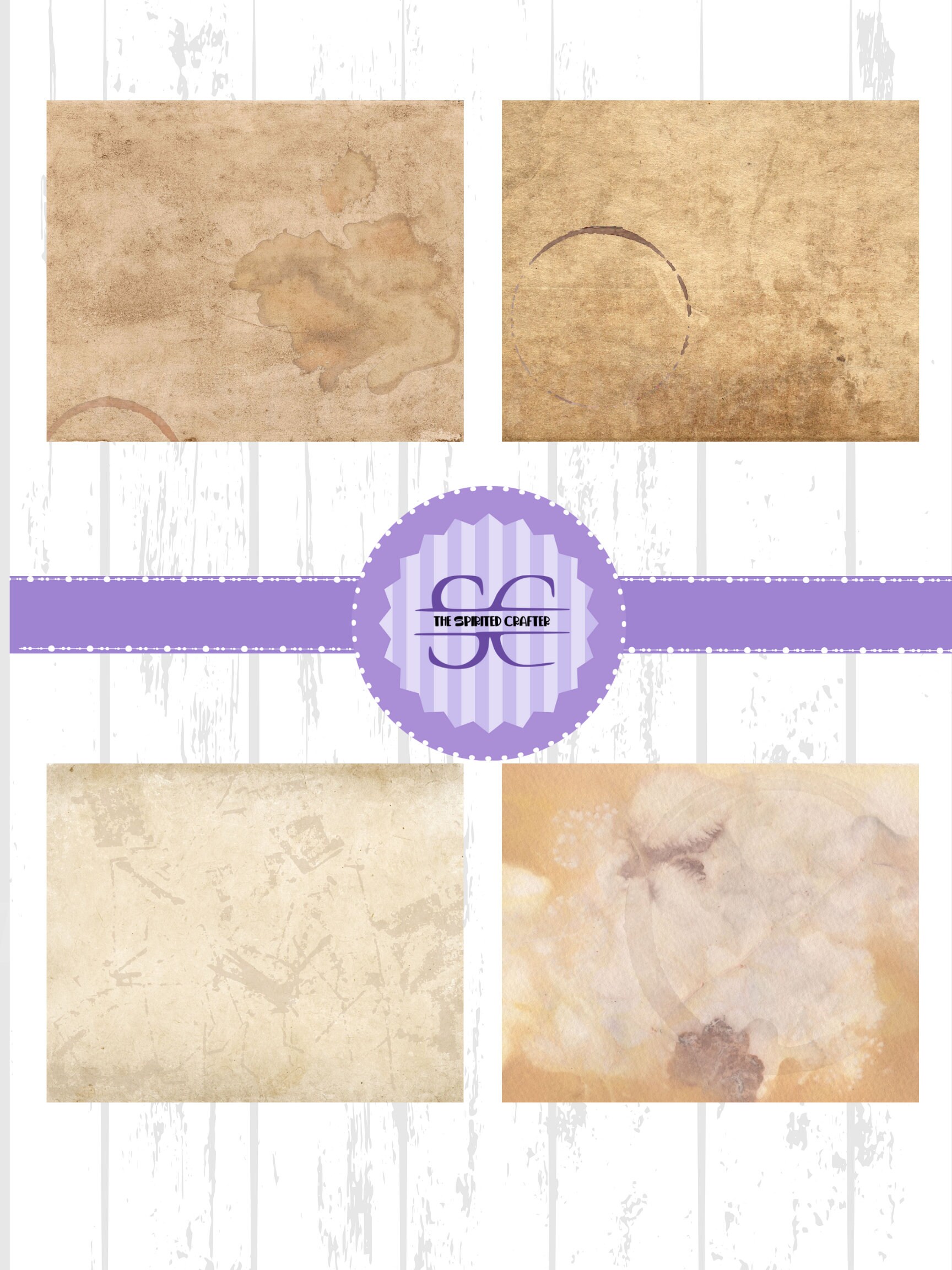 Coffee Dyed Papers, Old Paper Junk Journal Printable, Neutral, Backing ...