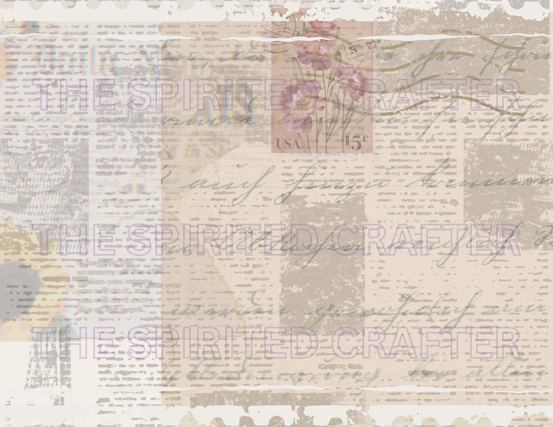 Old Paper Junk Journal Printable, Vintage Scrapbooking Paper, Digital ...