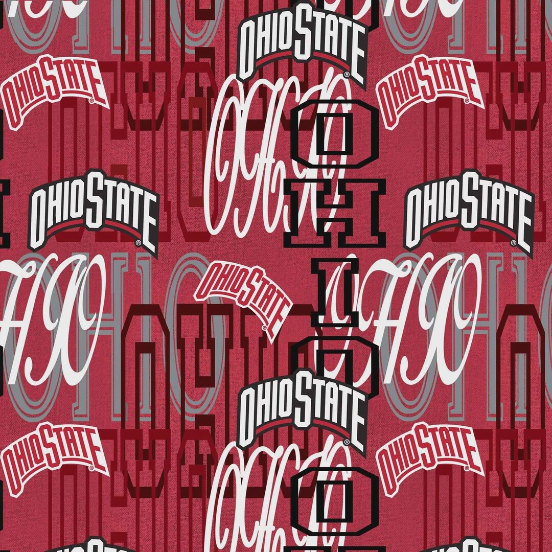 OSU Cotton Fabric THE Ohio State University Buckeyes Letters 100% ...