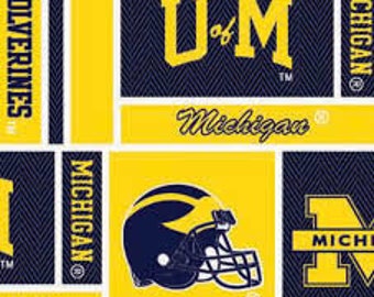 University of Michigan Wolverines Fabric 100% Cotton - Etsy