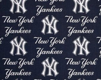 MLB NEW YORK Yankees Watermark Print Baseball 100% Cotton Fabric ...