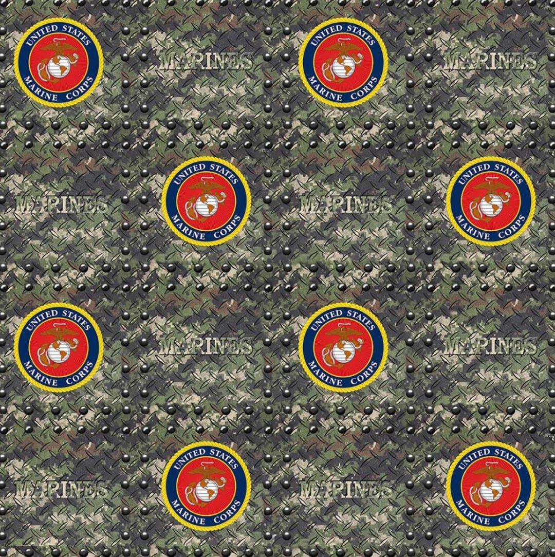 MARINES Military Grate Cotton Fabric 100% Cotton Officially Licensed - Etsy