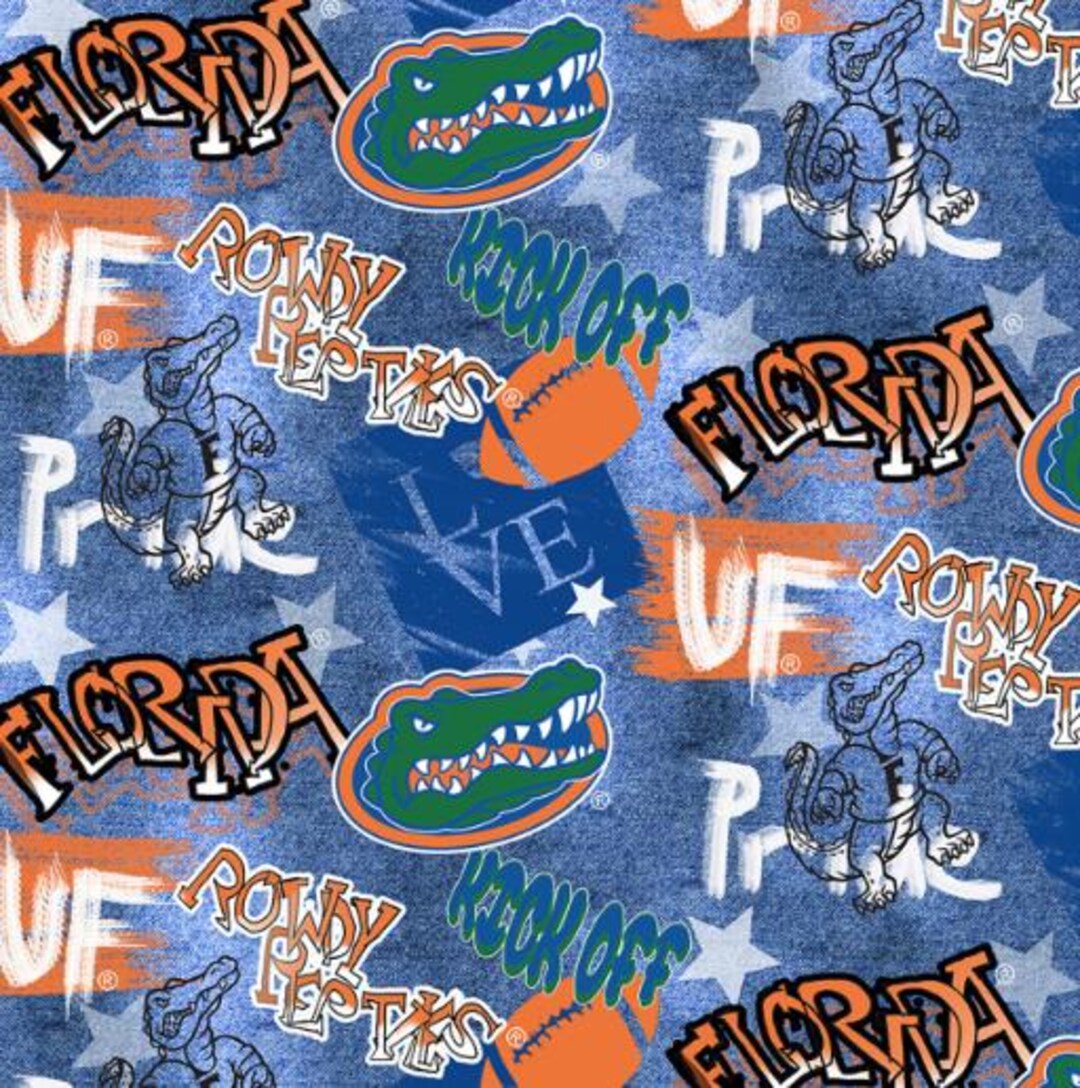 Florida Gators Graffiti Fabric 100% Cotton University of Florida ...