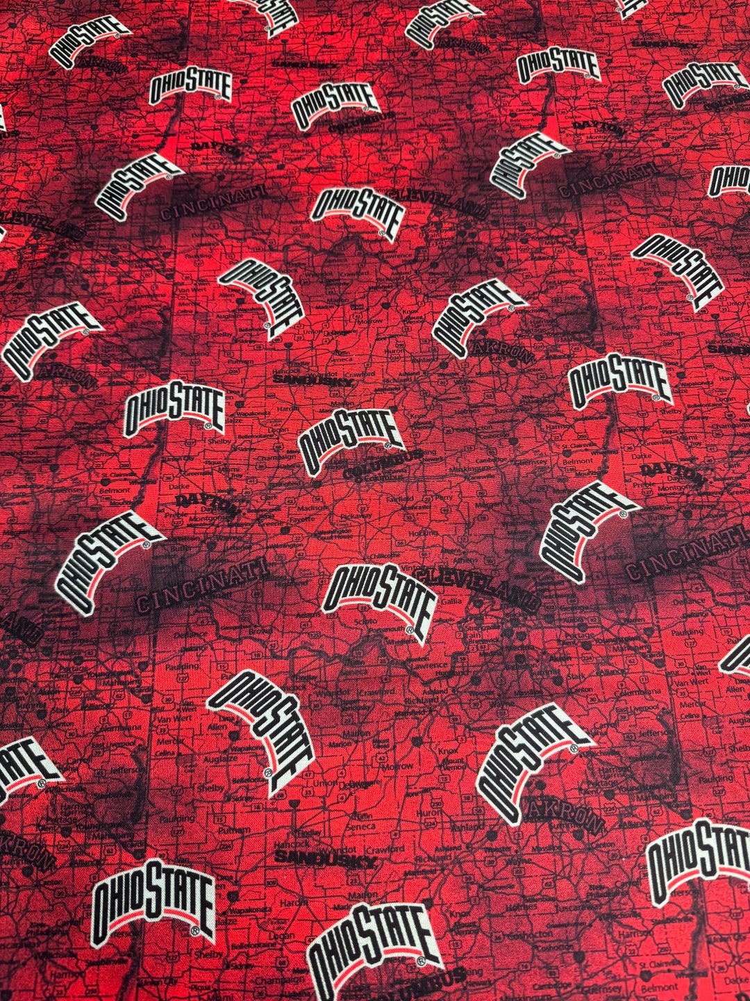 OSU Brutus Buckeye Cotton Fabric Ohio State University Buckeyes 100% ...