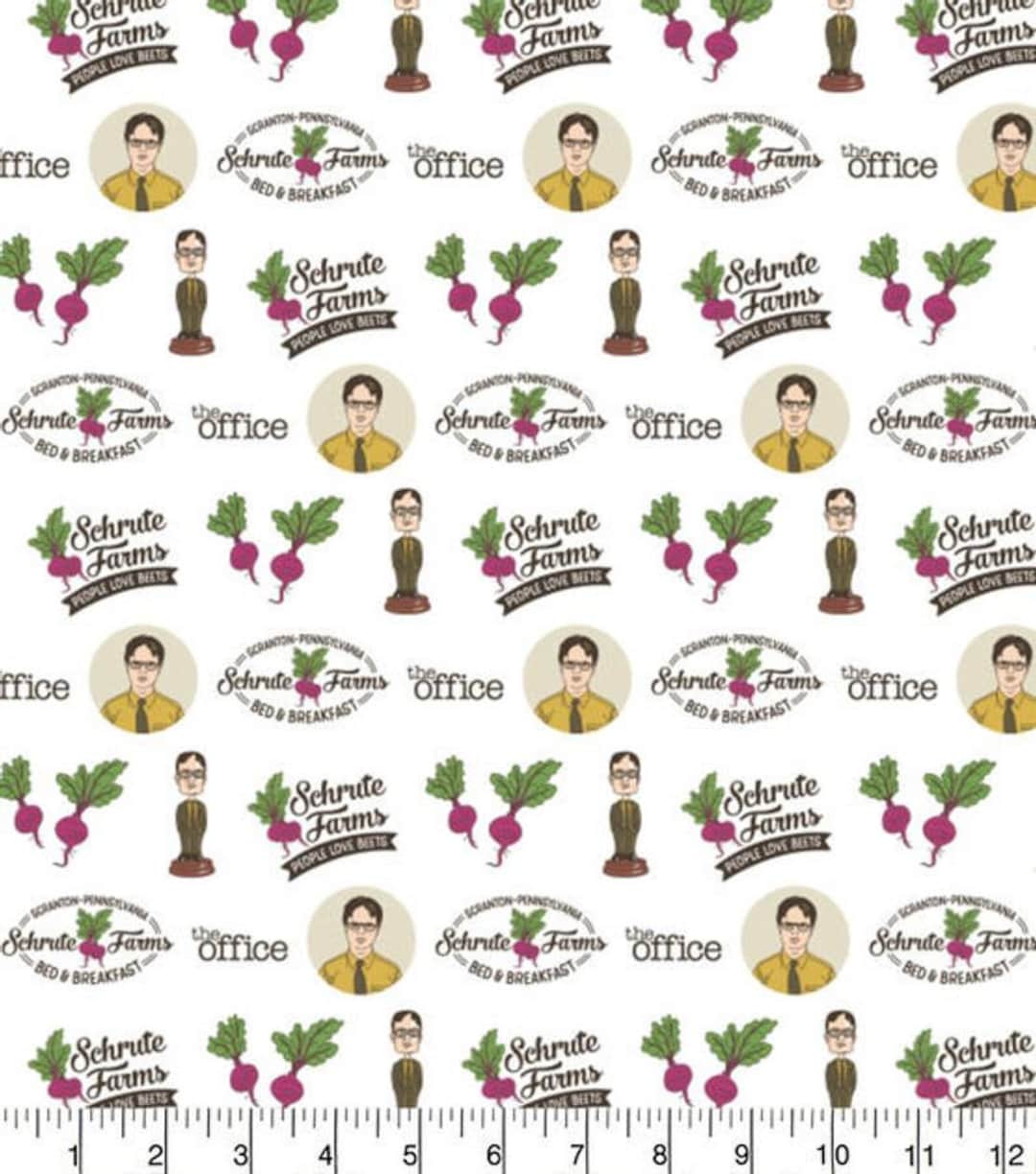 The Office Dwight Schrute Farms Beets Cotton Fabric 100% Cotton Michael ...