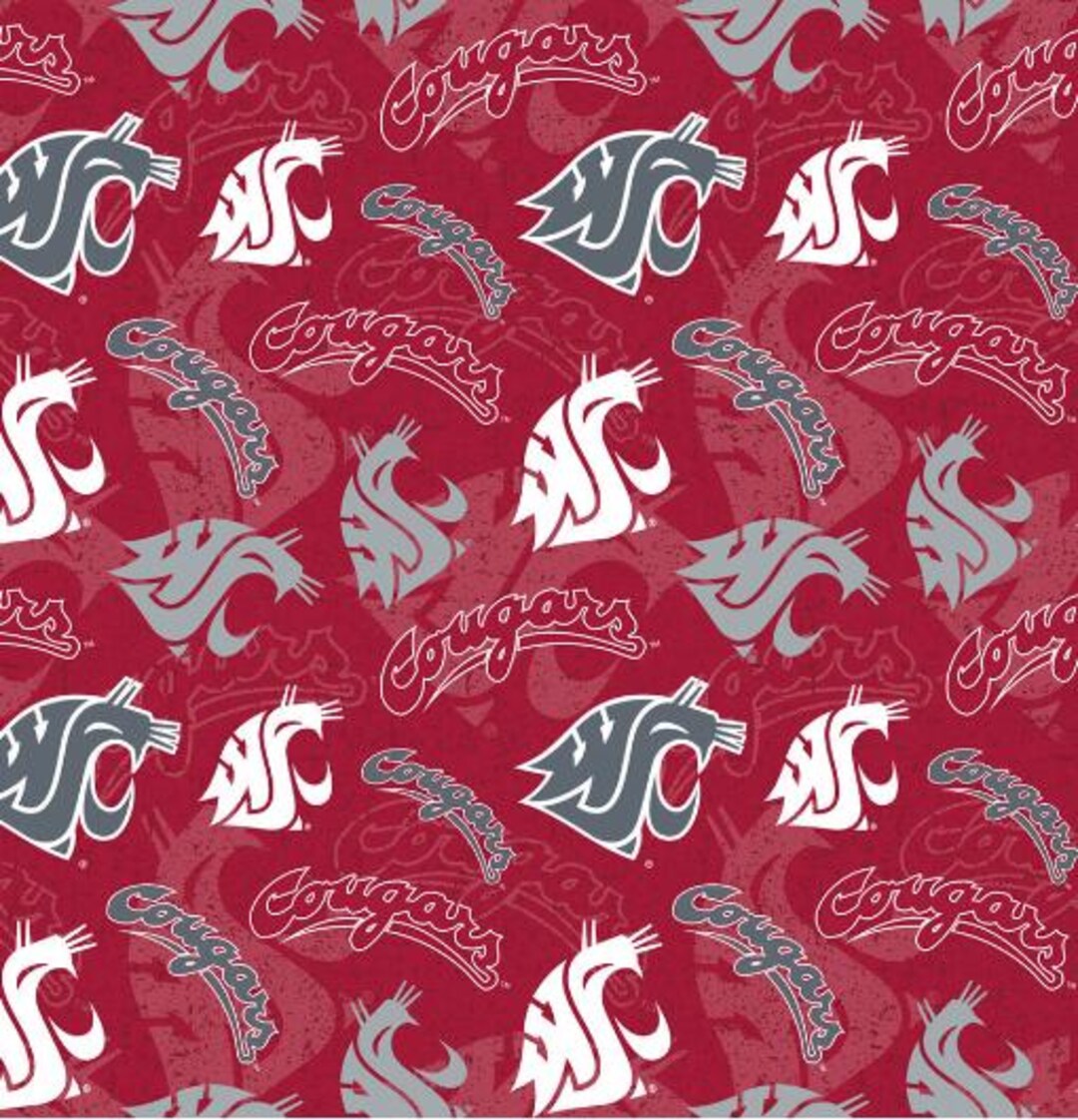 Washington State University WSU Cougars Cotton Fabric 100% Cotton Tone ...