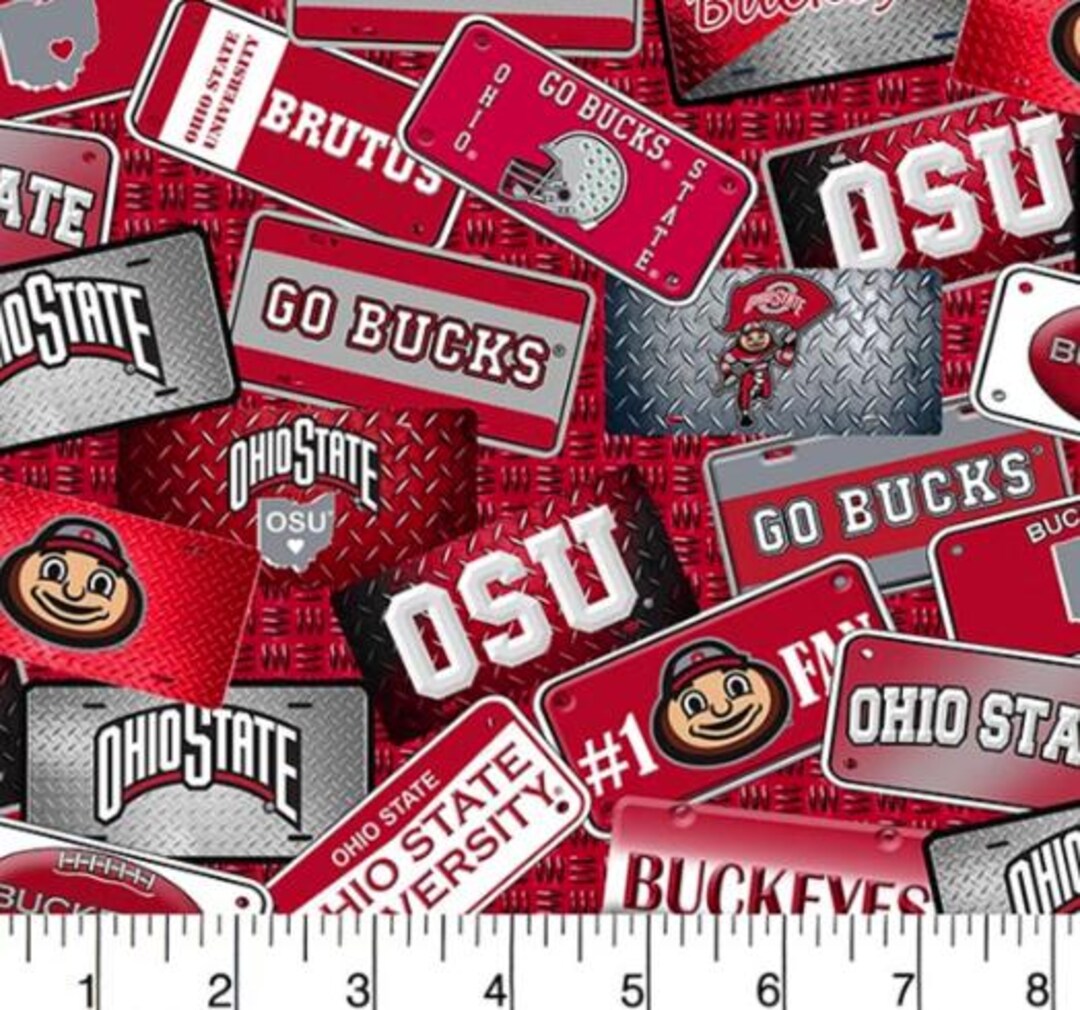 OSU Cotton Fabric Ohio State University Buckeyes 100% Cotton License ...