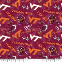 NCAA Virginia Tech Hokies Orange & Maroon College Logo 100% Cotton ...