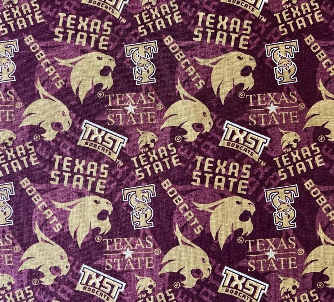 Texas State Bobcats TXST Fabric 100% Cotton Tone on Tone - Etsy