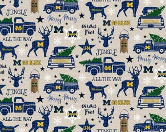 University of Michigan Wolverines Fabric 100% Cotton - Etsy