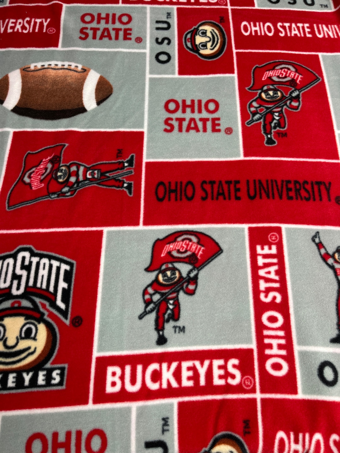 Ohio State Buckeyes Brutus Licensed FLEECE Fabric. See Description for ...