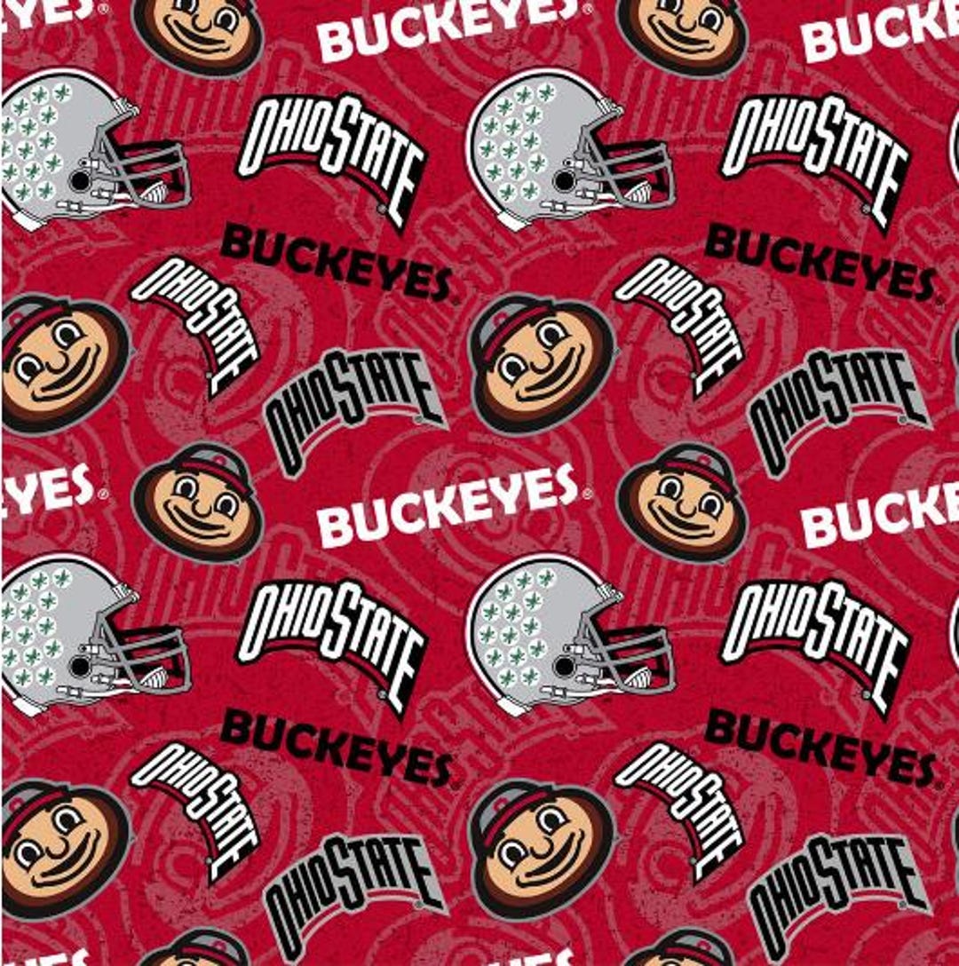 OSU Tone on Tone Cotton Fabric Ohio State University Buckeyes 100% ...