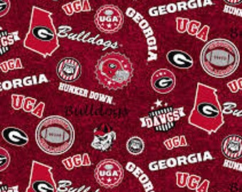 University of Georgia UGA Bulldogs Fabric 100% Cotton Ships in | Etsy