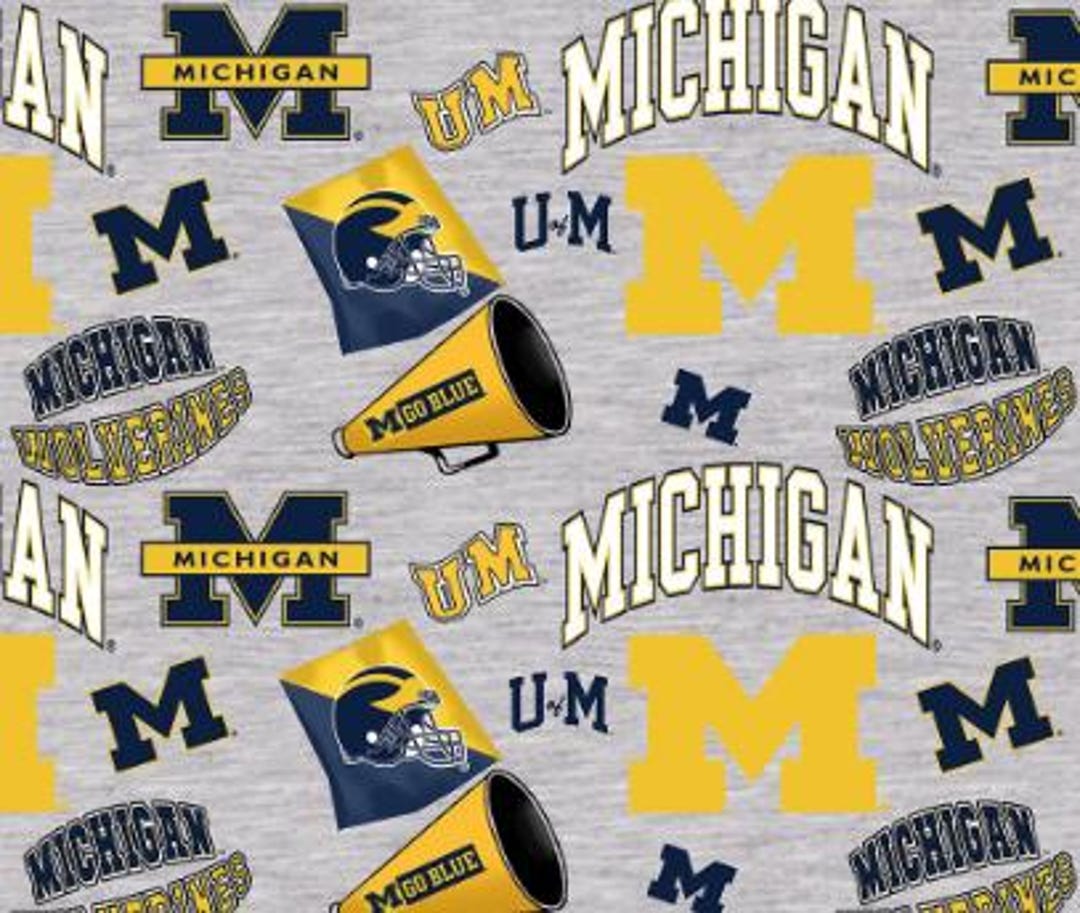 University of Michigan Wolverines Fabric 100% Cotton Officially ...