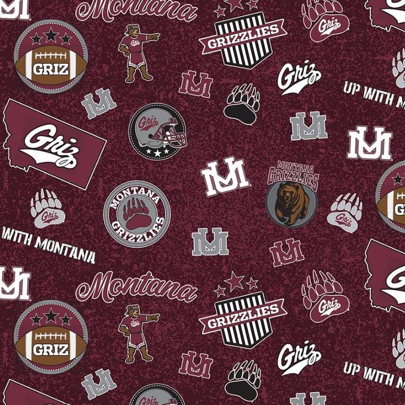 Montana University Grizzlies 100% Cotton Home - Etsy