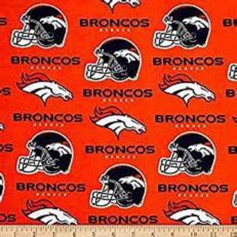 Denver Broncos Cotton Fabric 100% Cotton Orange Officially Licensed - Etsy