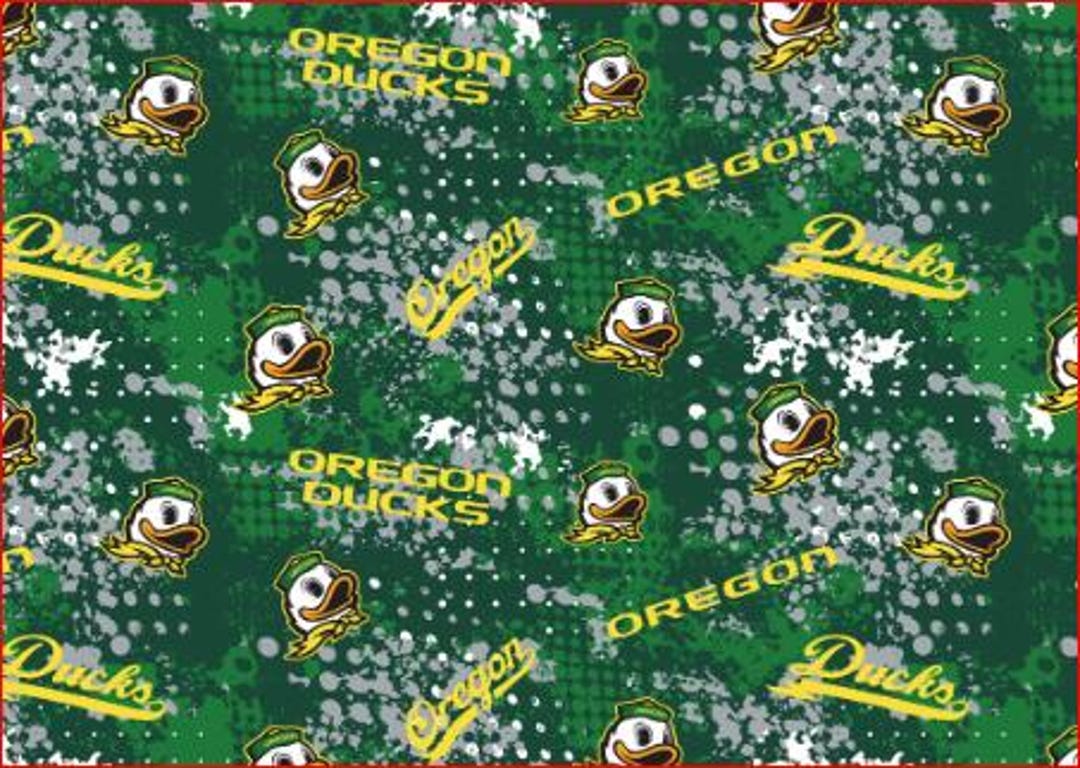 Oregon Ducks Fabric 100% Cotton Splatter Officially Licensed - Etsy