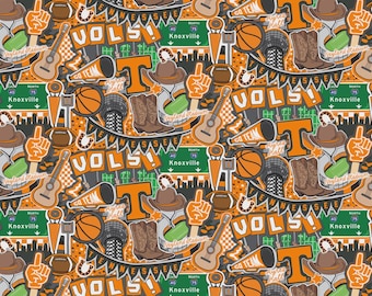 Official Licensed University of Tennessee Cotton Quilting Panel and ...