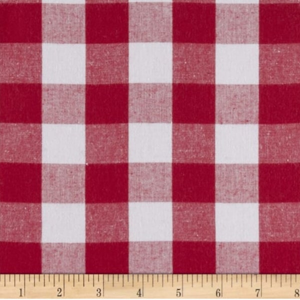 Red and White Buffalo Check Fabric - Etsy