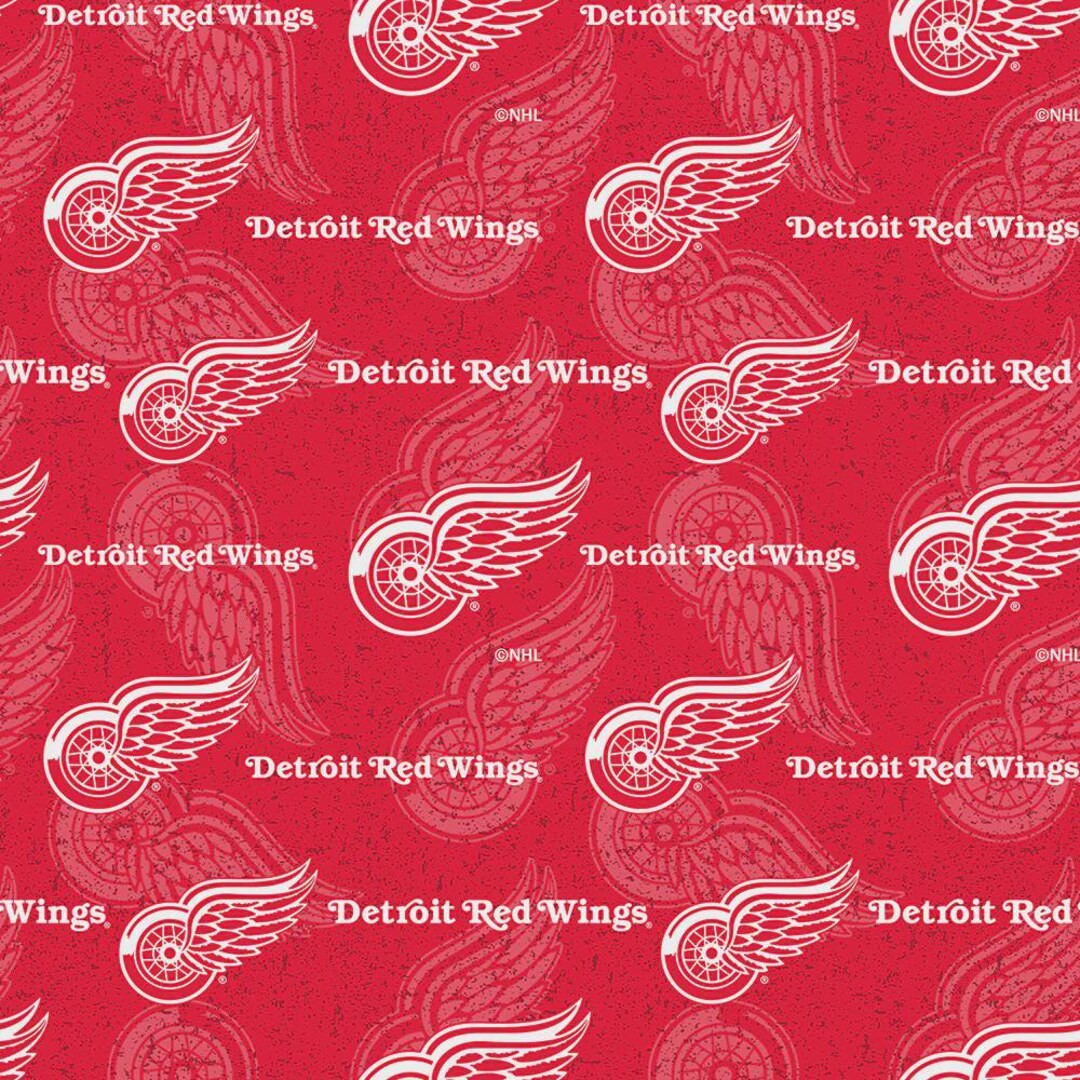 Detroit Red Wings NHL Fabric 100% Cotton Officially Licensed - Etsy