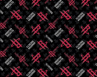 New NBA HOUSTON ROCKETS Allover Print 100% Cotton Fabric, You Choose ...