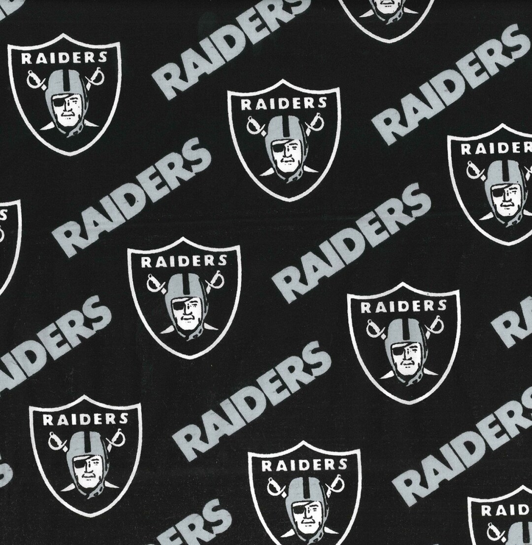 Las Vegas Raiders Cotton Fabric 100% Cotton Oakland Raiders Officially ...