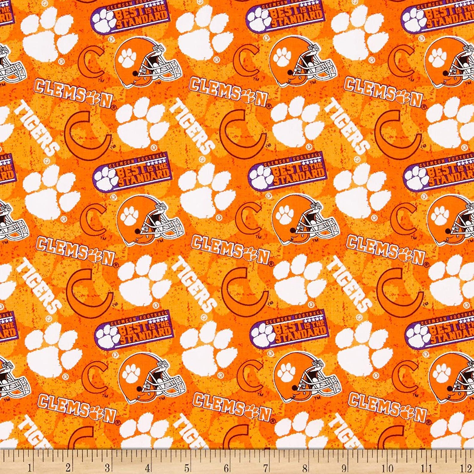 Clemson Tigers Tone on Tone Fabric 100% Cotton Officially Licensed - Etsy