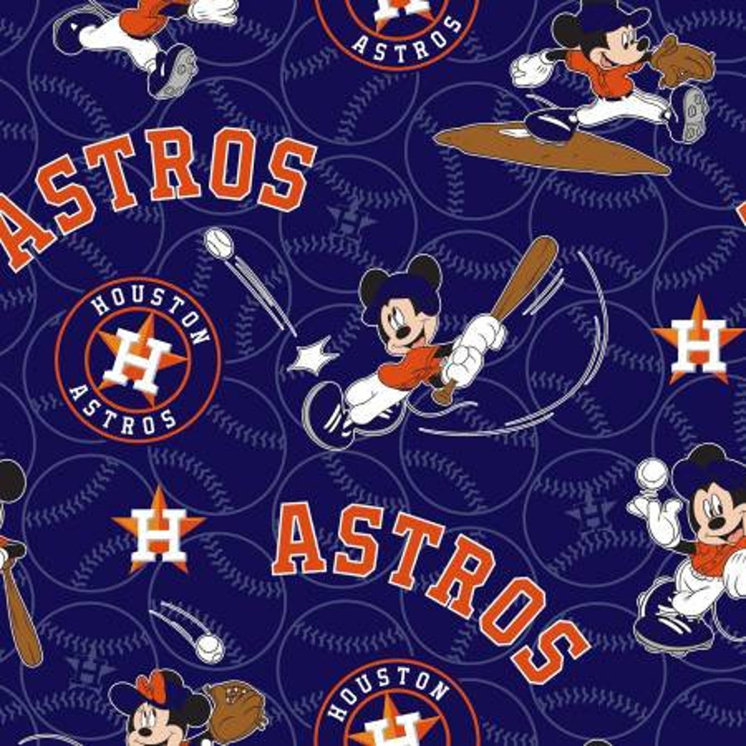 Houston Astros Mickey Mouse Disney Baseball Fabric 100% Cotton ...