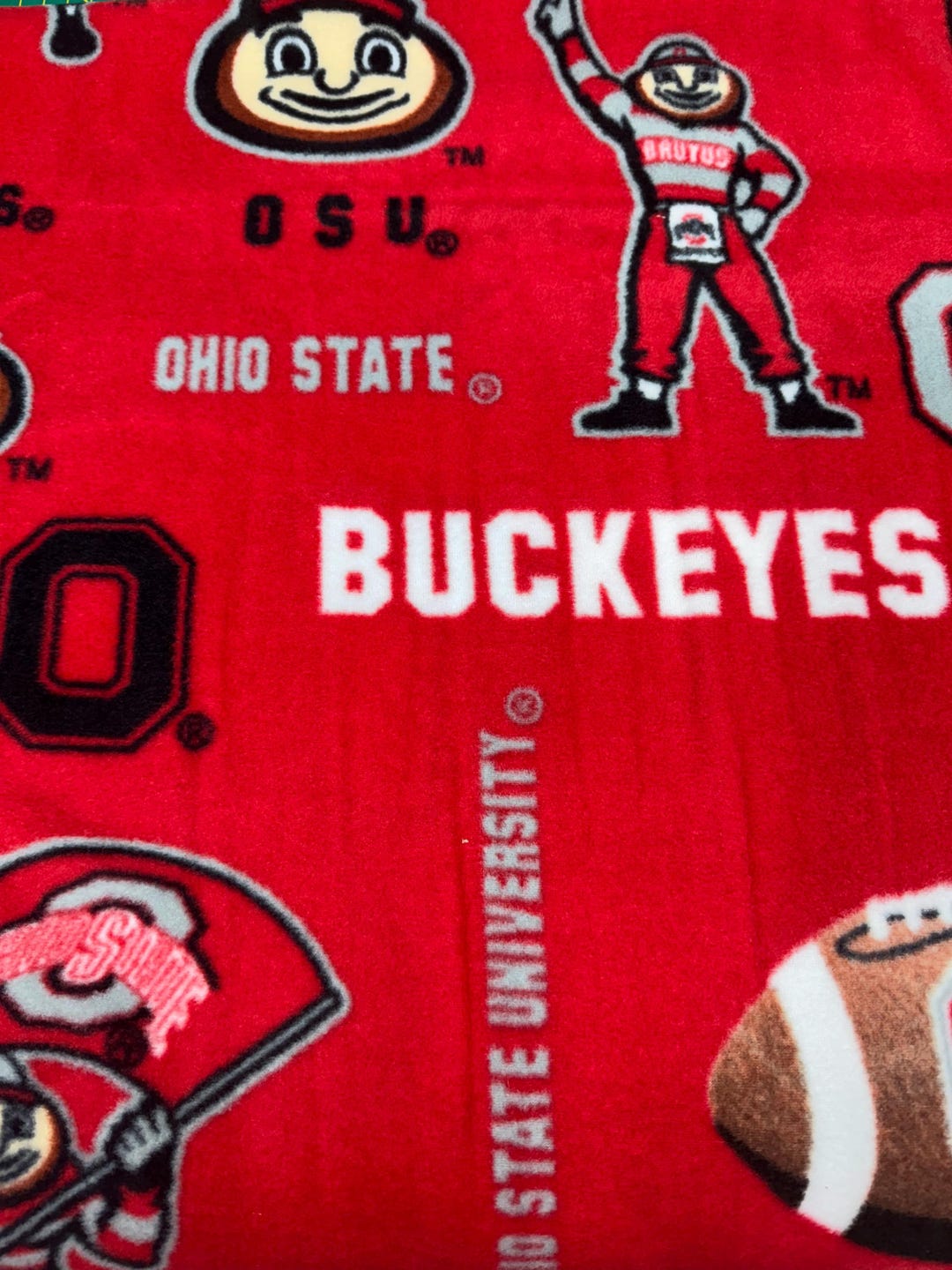 Ohio State Buckeyes Brutus Licensed FLEECE Fabric. See Description for ...