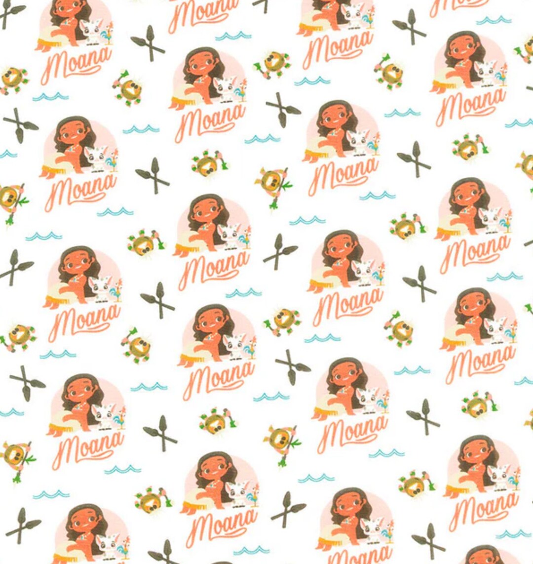 Disney Moana Motunui Friends Cotton Fabric 100% Cotton Officially ...
