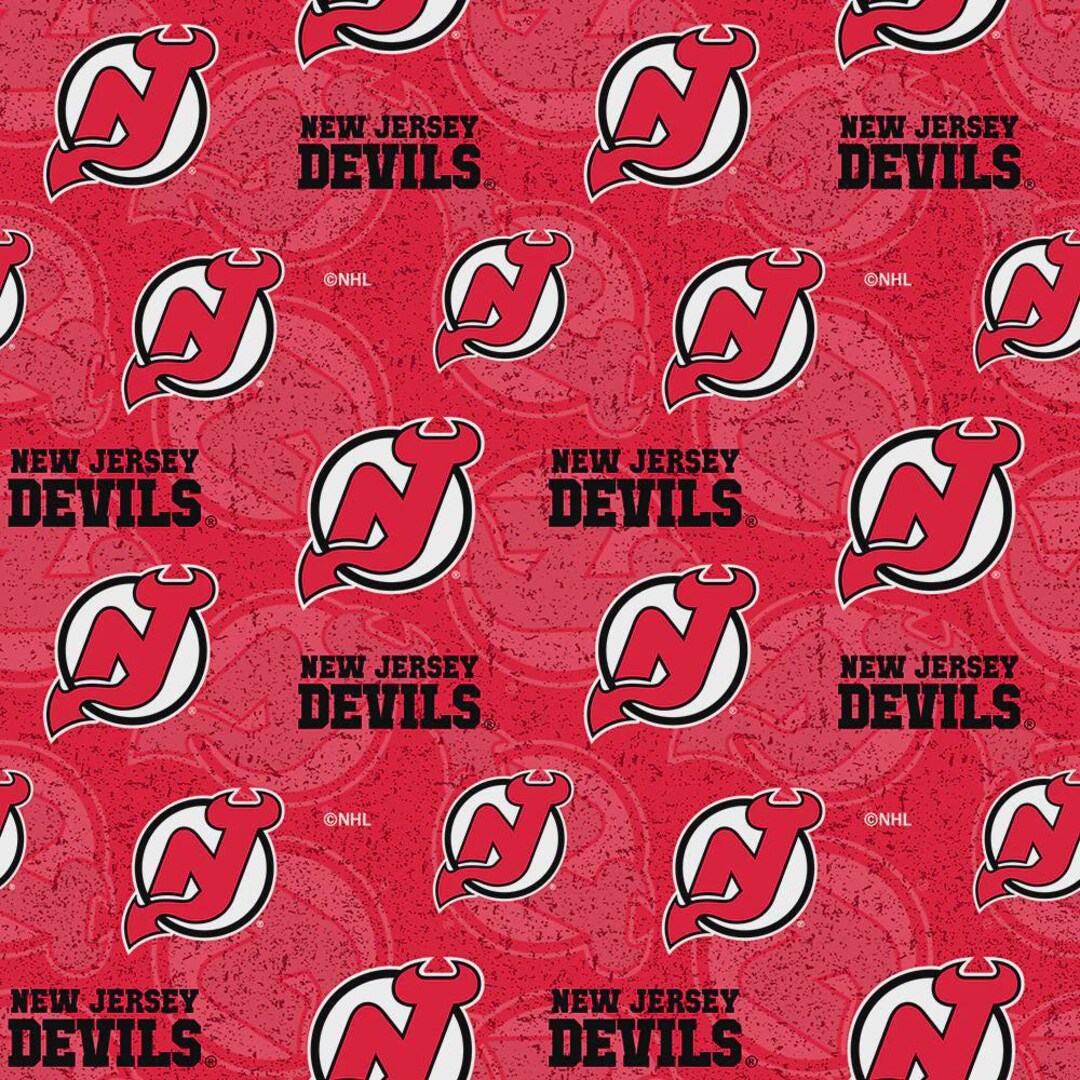 New Jersey Devils NHL Fabric 100% Cotton Officially Licensed - Etsy