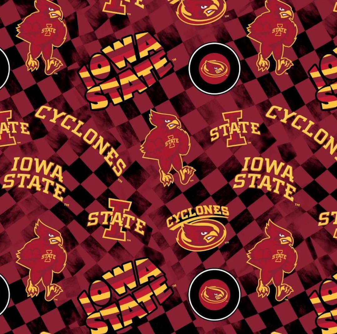 Iowa State Cyclones Check Allover Fabric 100% Cotton Officially ...