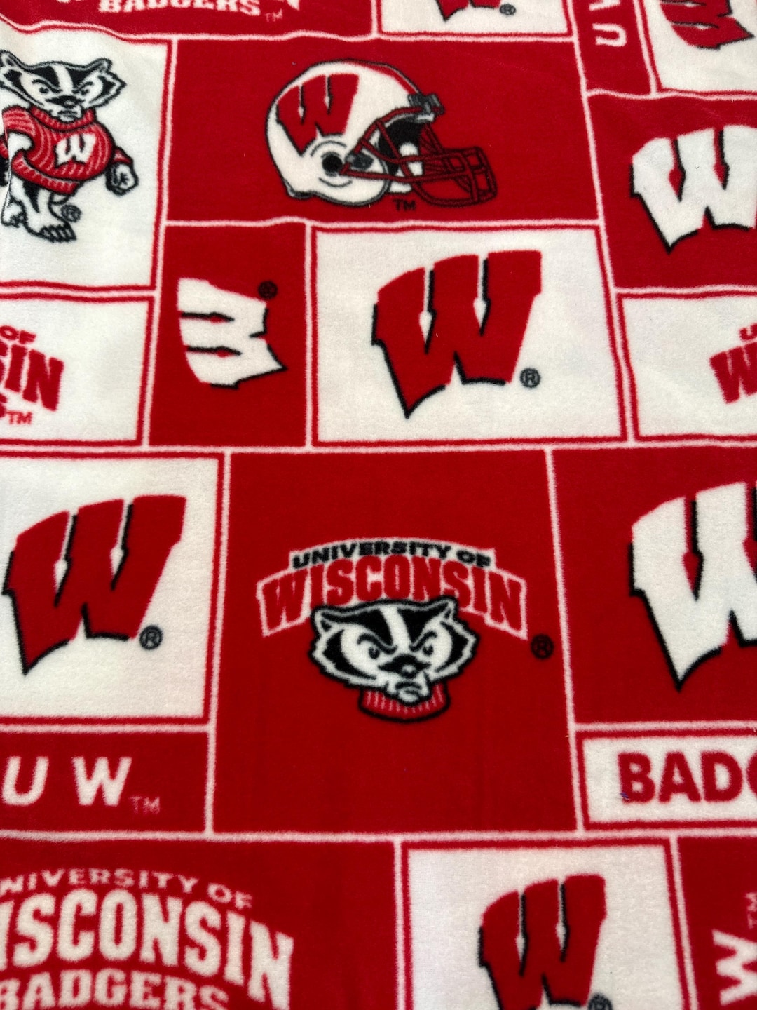 Wisconsin Badgers Fleece Licensed FLEECE Fabric. Discounted... SEE ...