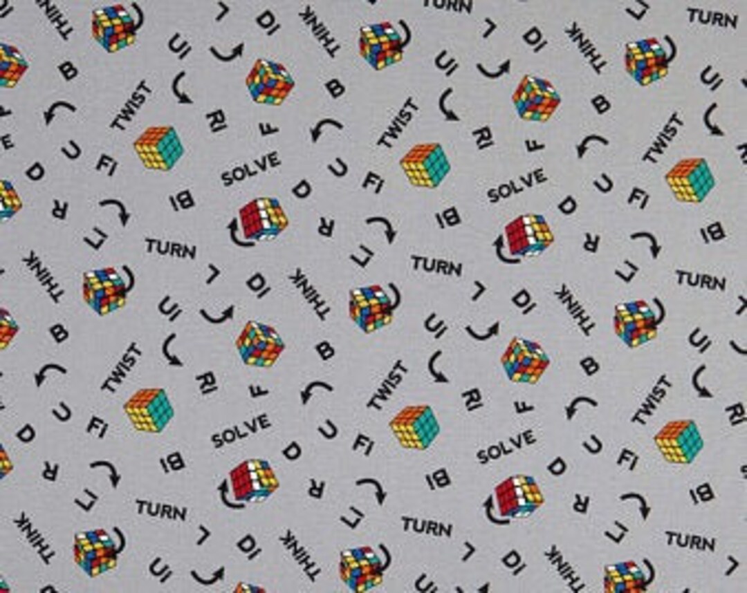 Rubik's Cube Cotton Fabric 100% Cotton Officially Licensed - Etsy