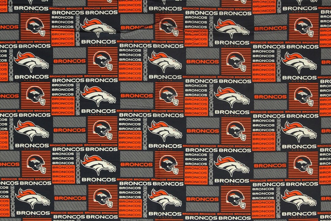 Denver Broncos Cotton Fabric 100% Cotton Officially Licensed - Etsy