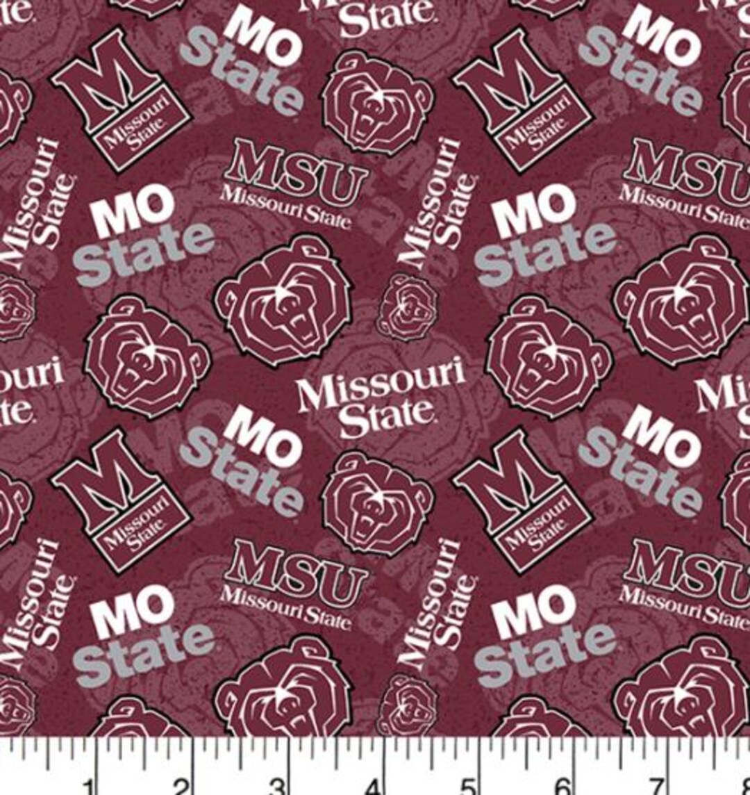 Missouri State MO State Bears 100% Cotton Fabric Officially Licensed - Etsy