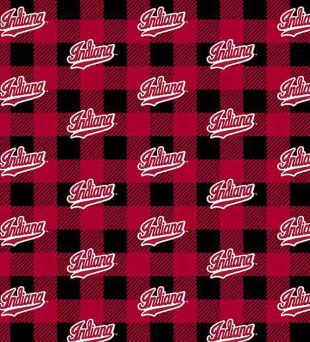Indiana Hoosiers Fabric 100% Cotton Buffalo Plaid Officially Licensed ...